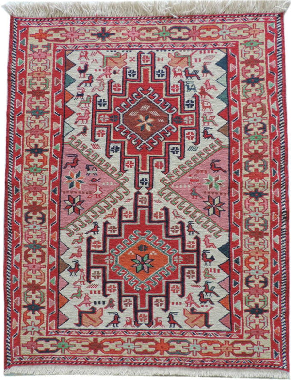 スマックキリム 手織り ペルシャキリム 高品質ウール イランシルジャン 産 敷物 玄関マットサイズ 103cmx73cm【本物保証/直輸入】 – JAHAN